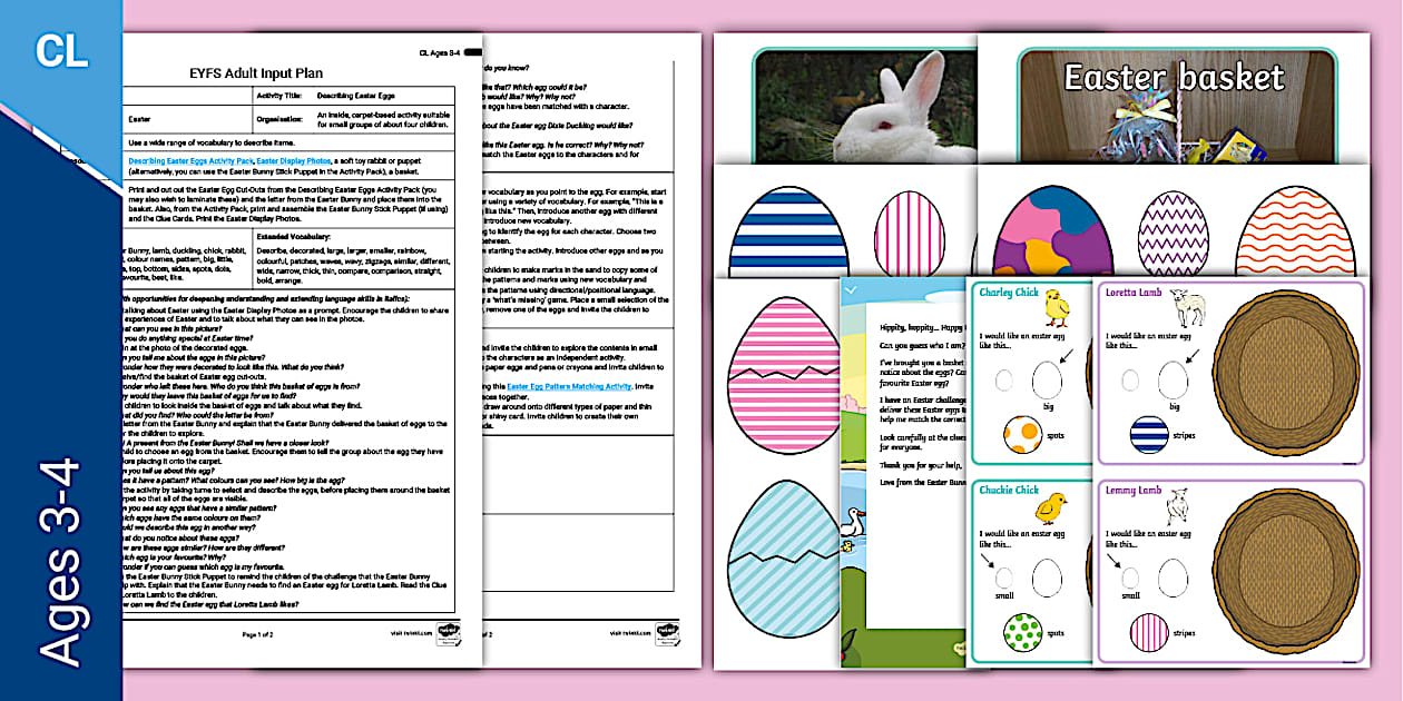 EYFS Describing Easter Eggs Adult Input Plan & Resource Pack