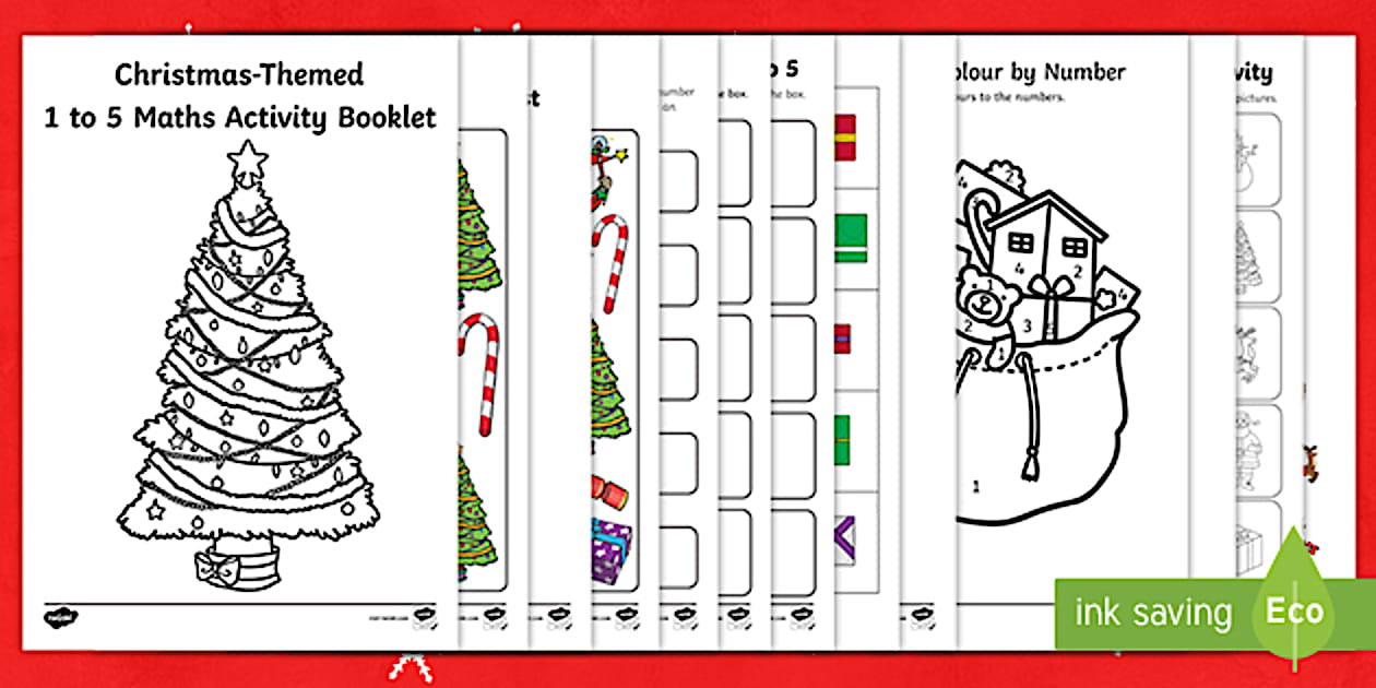 👉 EYFS Christmas-Themed Numbers to 5 Maths Activity Booklet