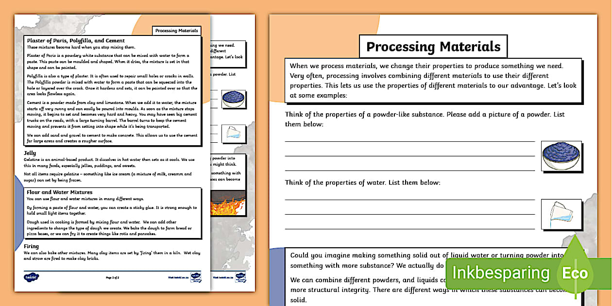 Processed Materials Natural Sciences Gr 5 (teacher made)