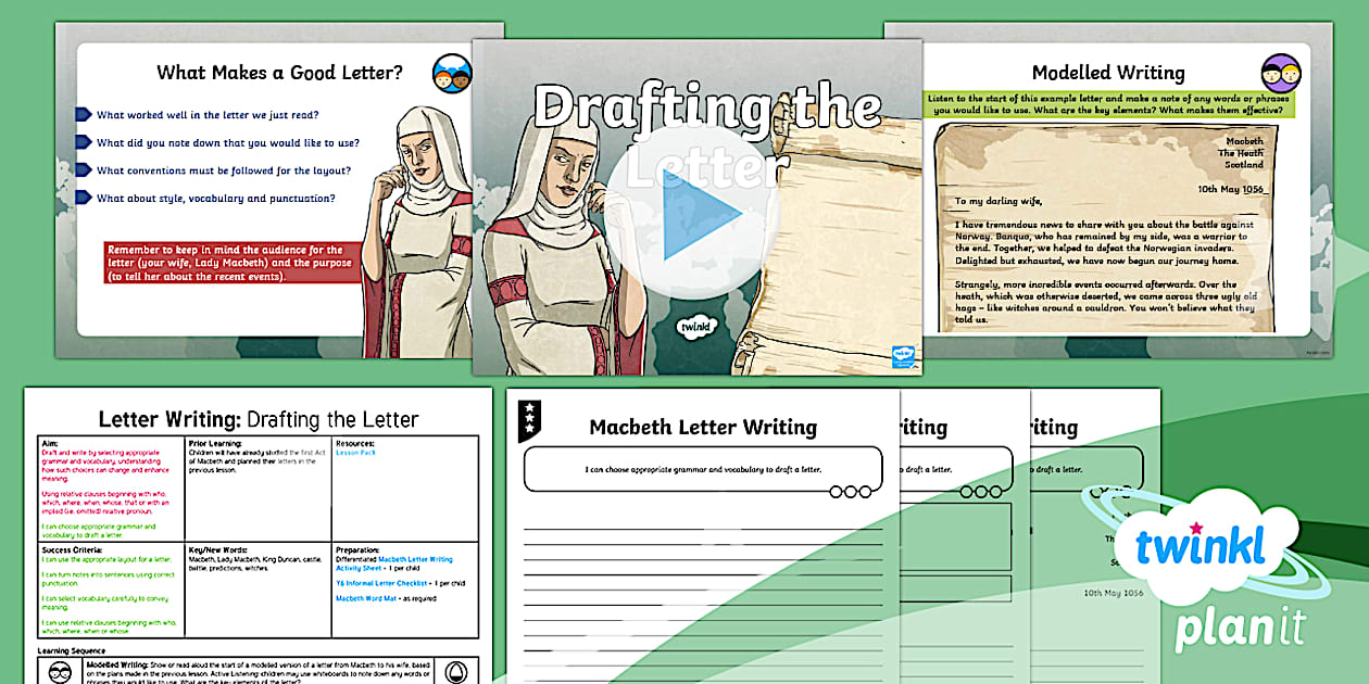 Significant Author: Macbeth: Letter Writing 3 Y6 Lesson Pack