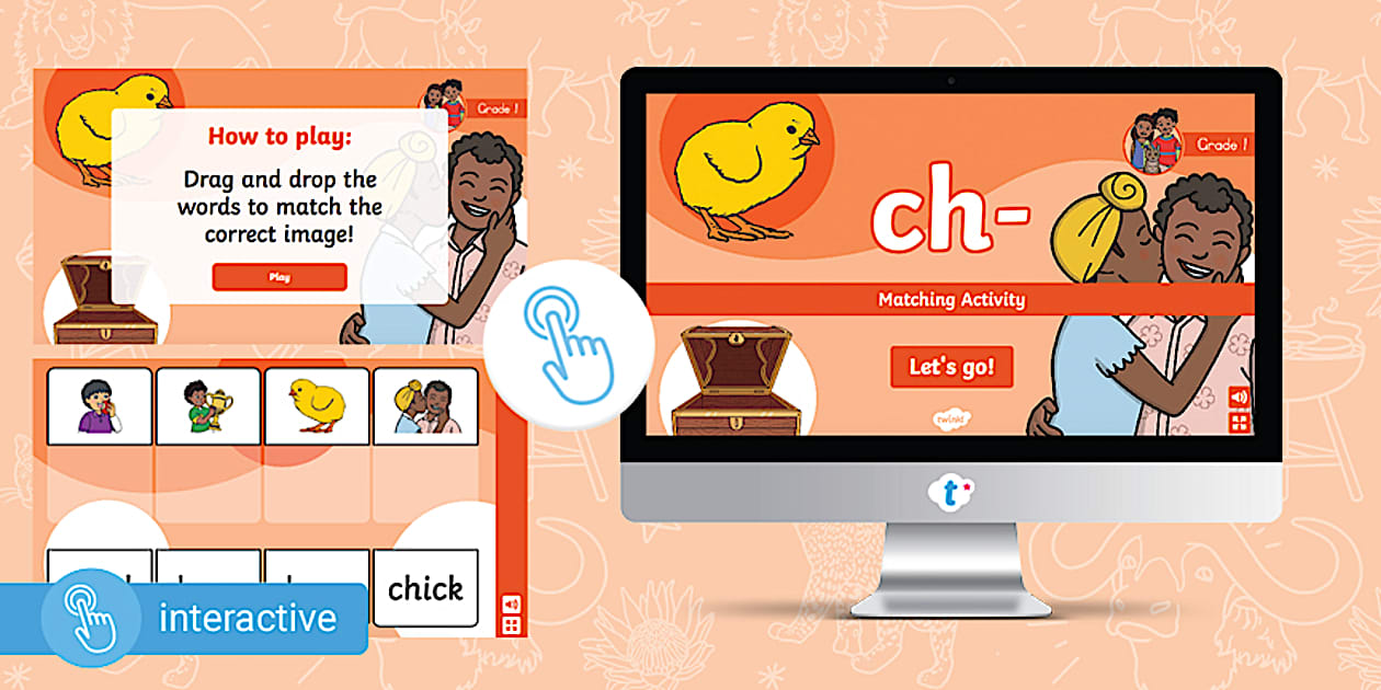 Grade 1 Phonics ch- Interactive Go! Game (teacher made)