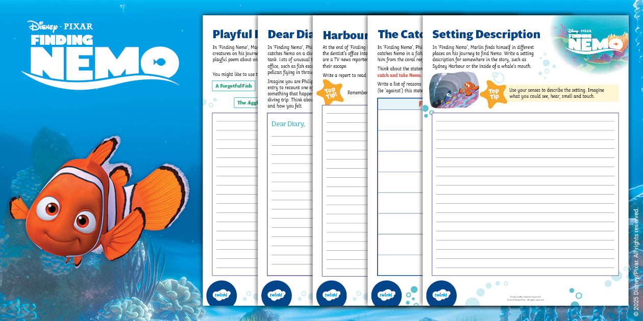 Finding Nemo: Beneath the Waves – Short Burst Writing Pack [Ages 7-9]