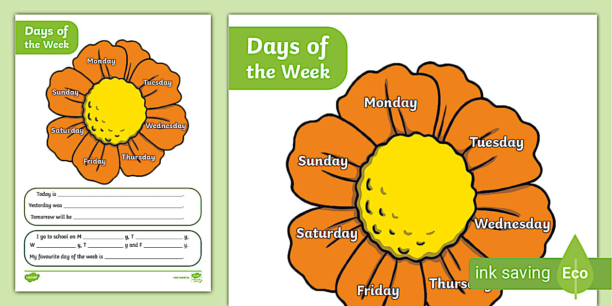 Days of the Week Activity Sheet (Teacher-Made) - Twinkl