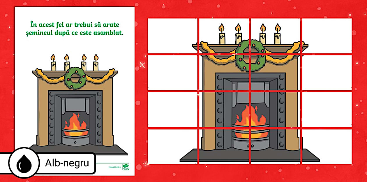 Șemineu – Decor de Crăciun (teacher made) - Twinkl