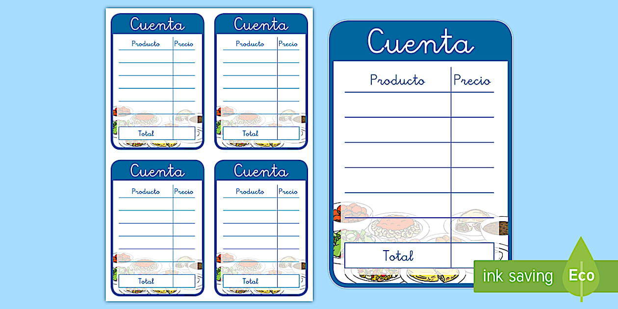 Recibo de juego de rol: El restaurante