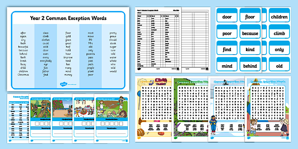 Resource Pack | Common Exception Words Year 2 Activities
