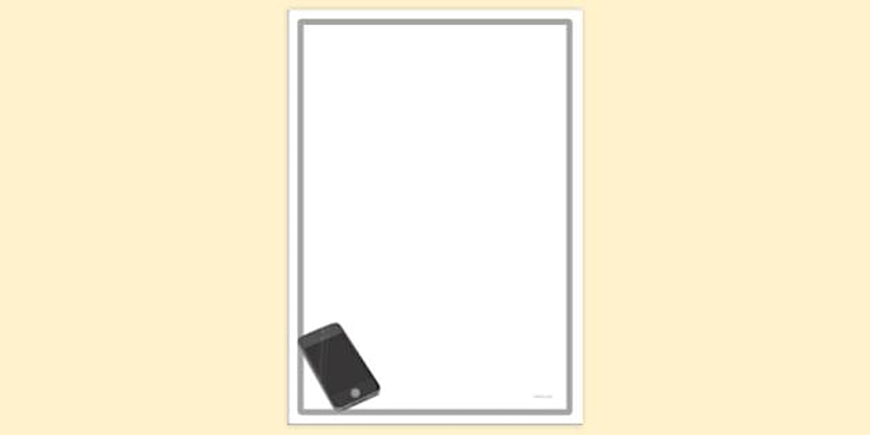 Simple Blank Mobile Phone Page Border | Twinkl - Twinkl