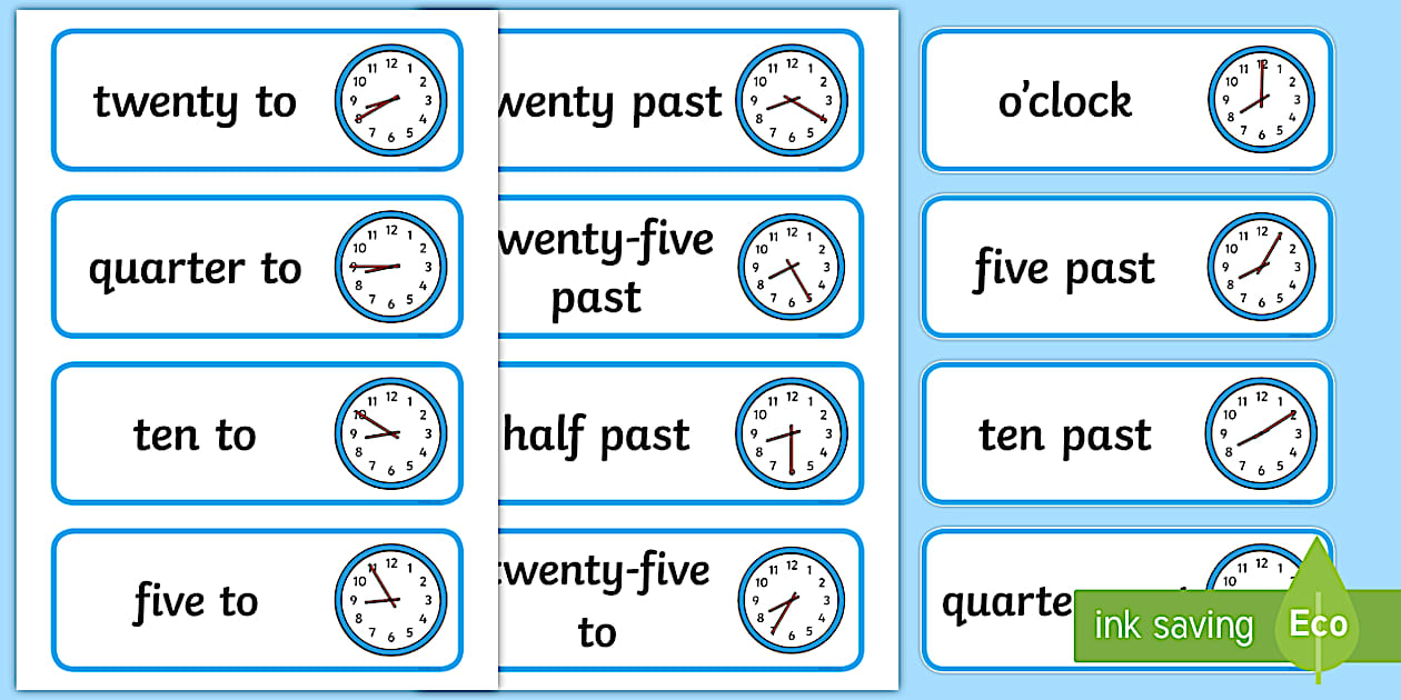 Cursive Time Vocabulary Cards (teacher made) - Twinkl