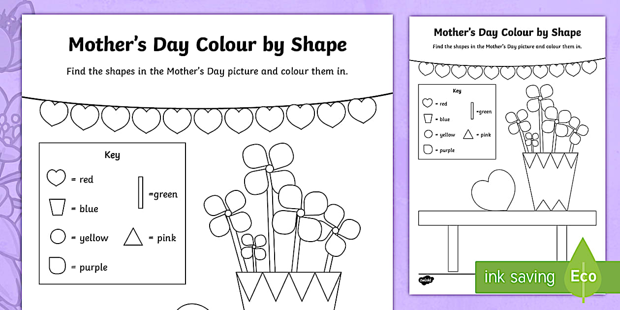 Mother's Day Colouring-in Activity | Shape Recognition
