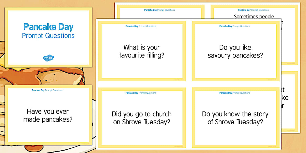 Editable Pancake Day Prompt Questions (Teacher-Made)