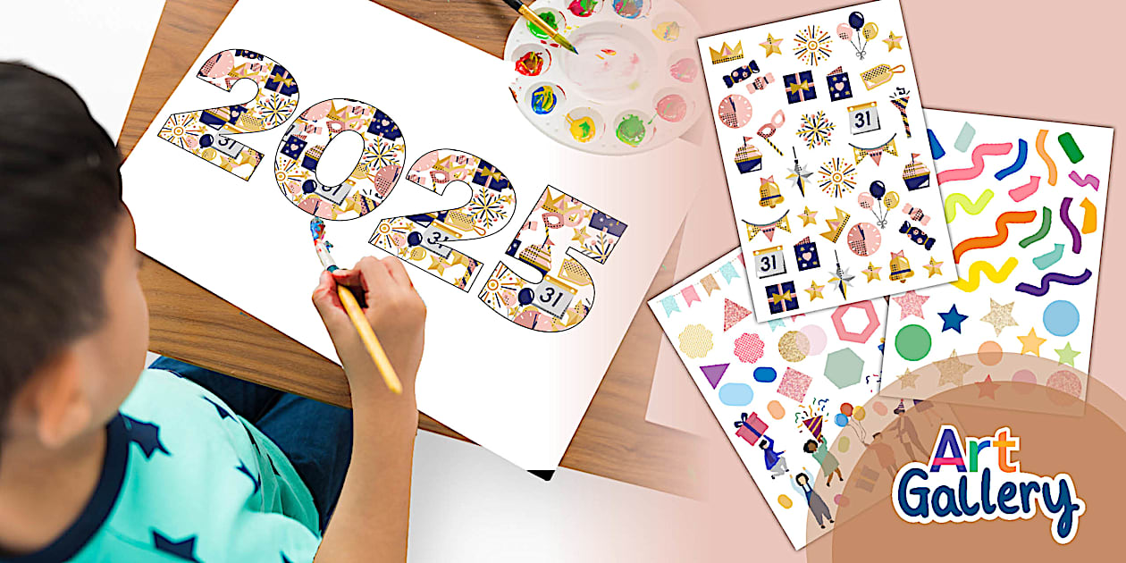 2025 New Year Collage Activity Pack | Twinkl Art Gallery