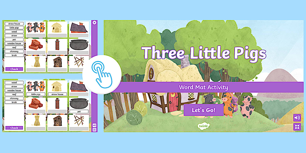 Interactive Three Little Pigs Word Mat (teacher made)