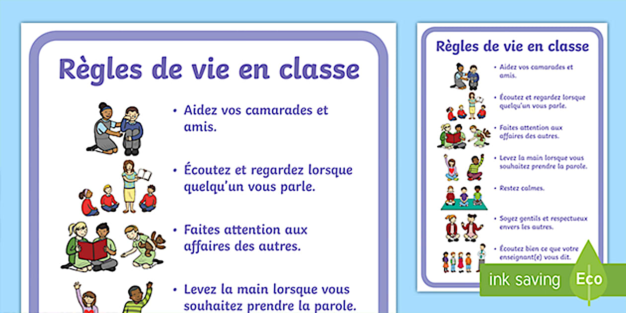 Poster des règles de vie en classe | Ressources pédagogiques