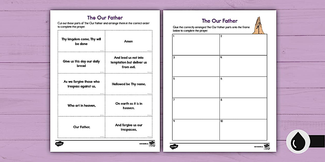 The Our Father Sequencing Activity (teacher made) - Twinkl