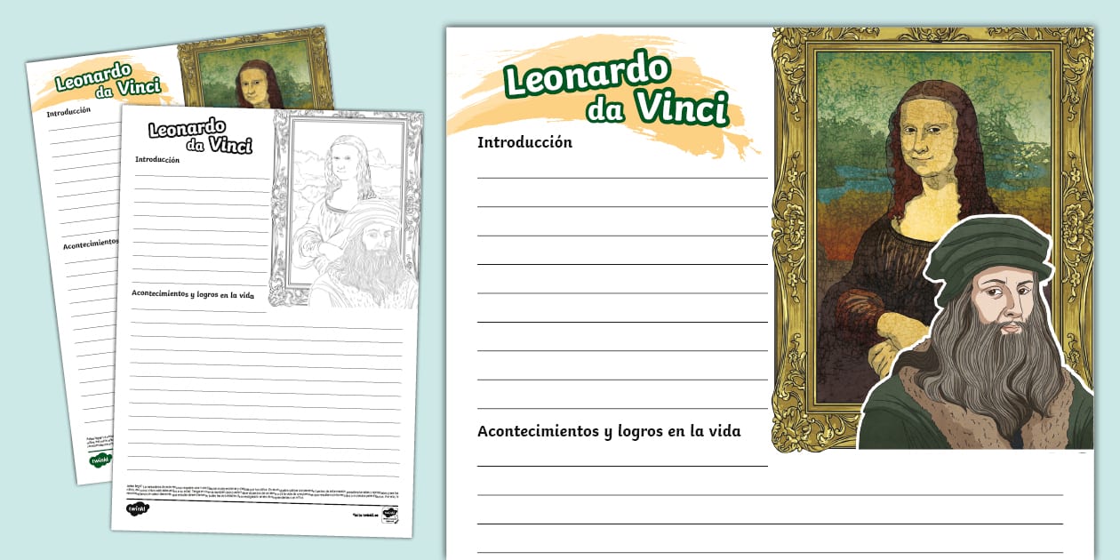 Ficha de actividad: Biografía de Leonardo da Vinci - Twinkl