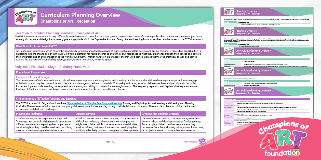 Reception Curriculum Planning Overview: Champions of Art