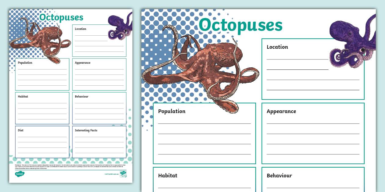 All About Octopuses Fact File Template (teacher made)