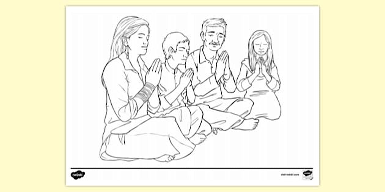 Prayer Colouring Page | Colouring Sheets - Twinkl