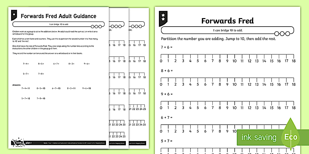Bridge Ten to Add Differentiated Worksheet (teacher made)