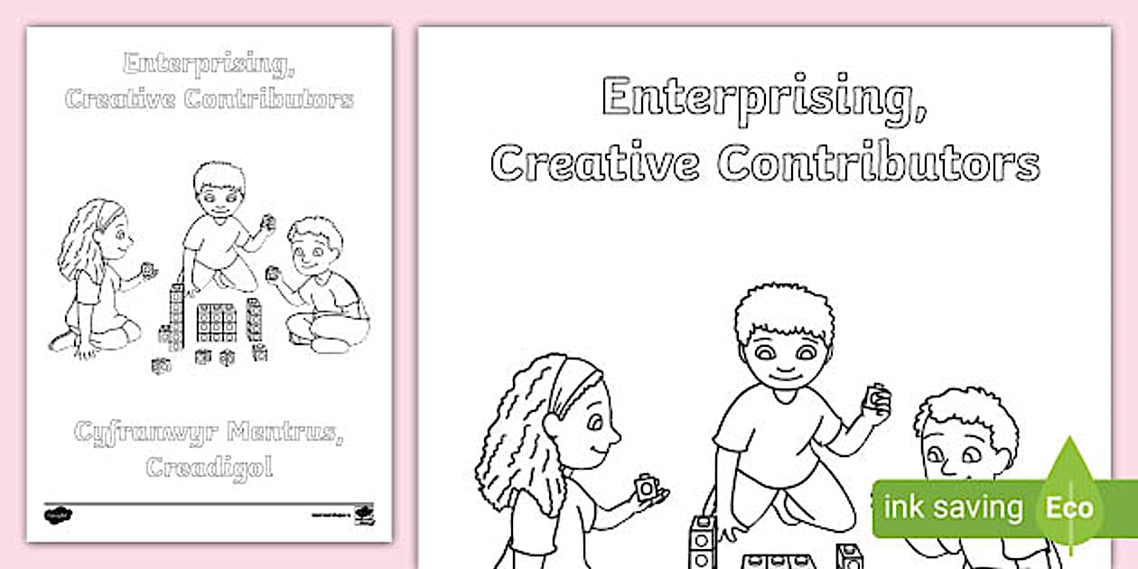 Cyfranwyr Mentrus, Creadigol/Enterprising, Creative Contributors Colouring