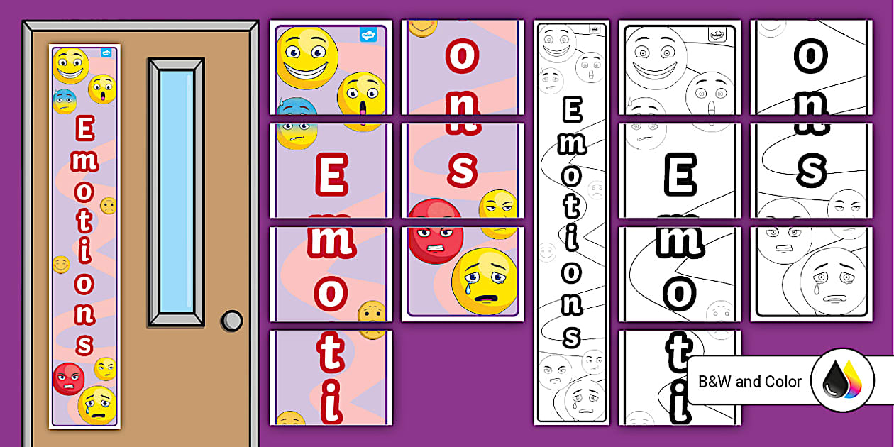 Emotions Vertical Door Banner (teacher made) - Twinkl