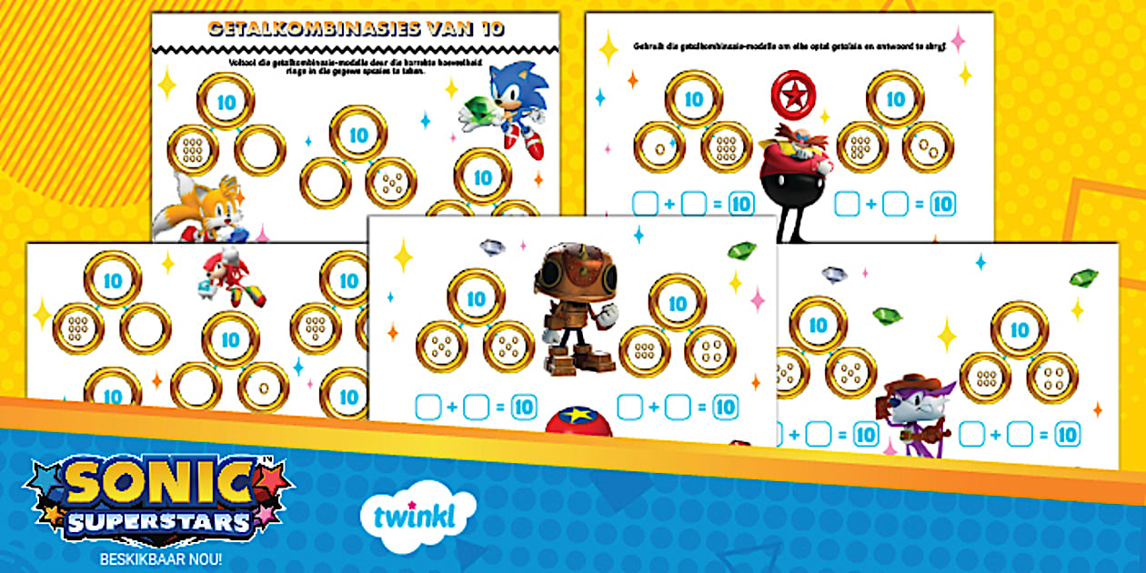 FREE! - Sonic Goue Ringe Getalkombinasies van 10 Aktiwiteitskaart