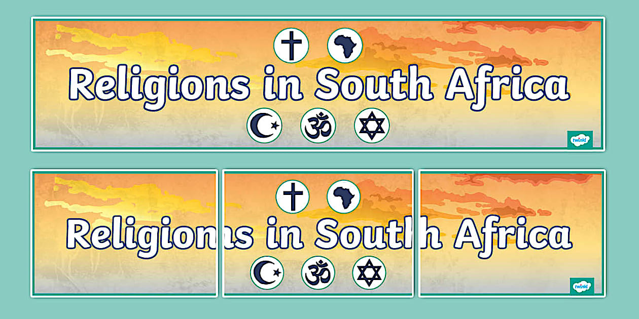 Religions in South Africa - Banner (teacher made) - Twinkl