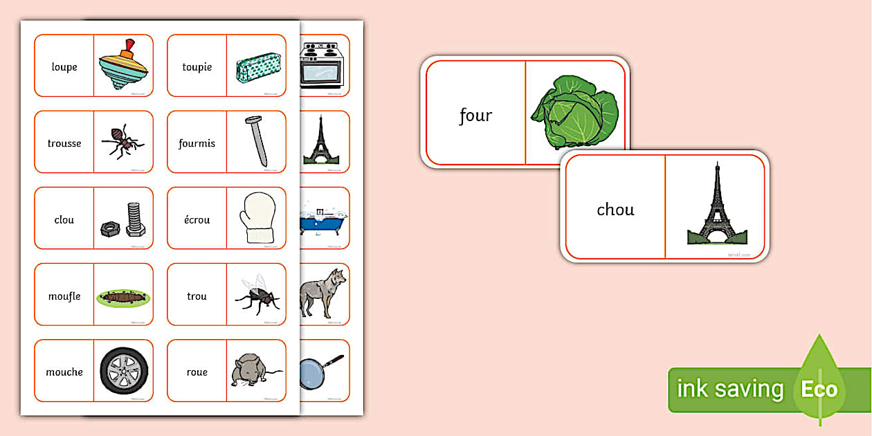 Dominos des mots : Le son 'ou' (teacher made) - Twinkl