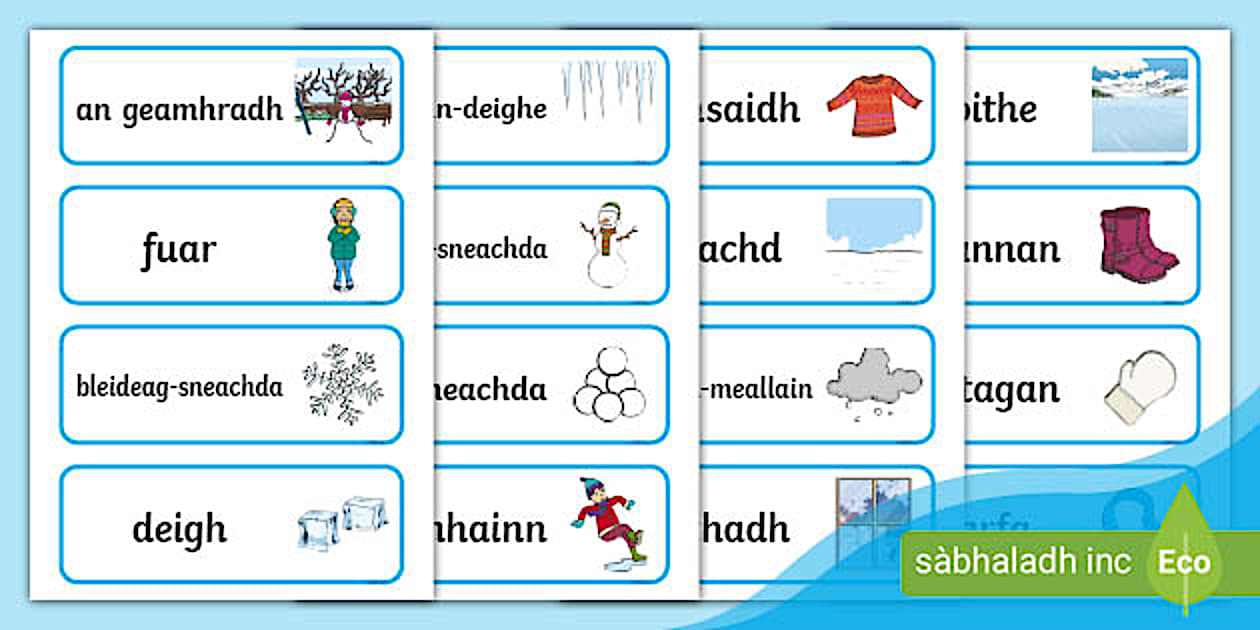 Cairtean-facail An Geamhradh - FtMG (teacher made) - Twinkl