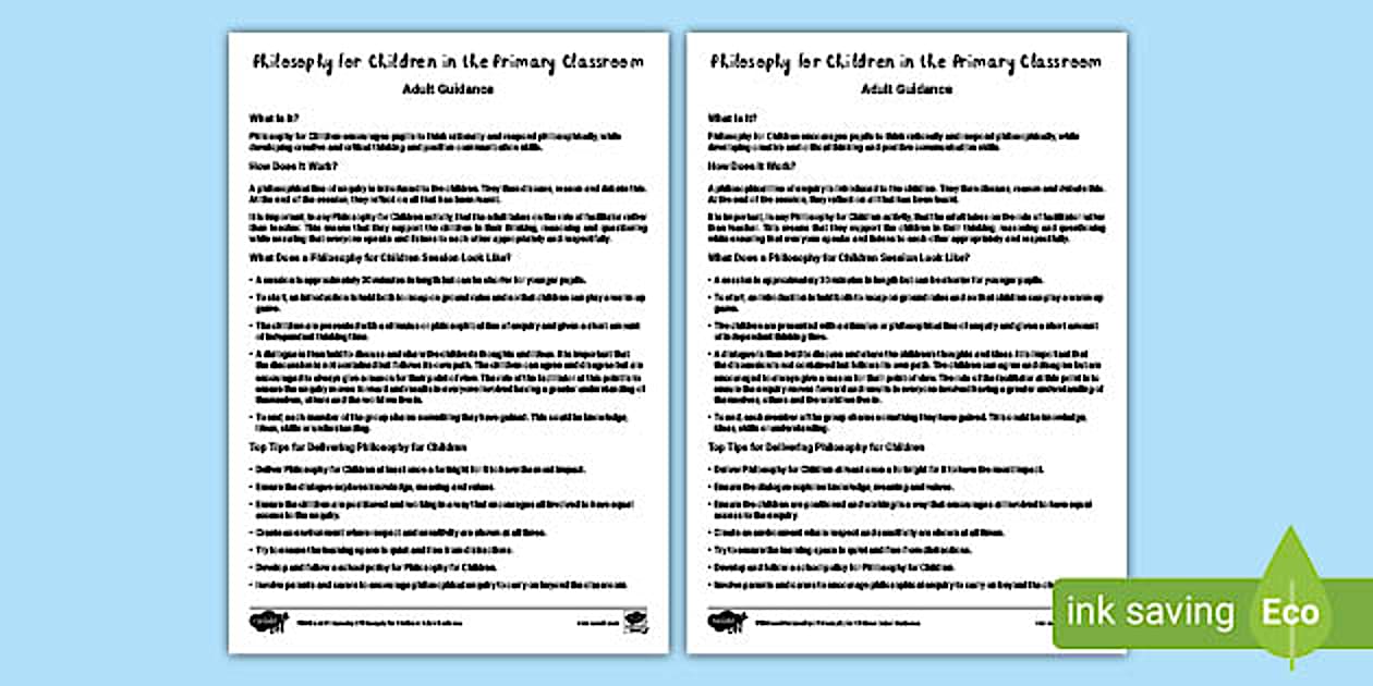 Philosophy for Children Adult Guidance | Twinkl Resources