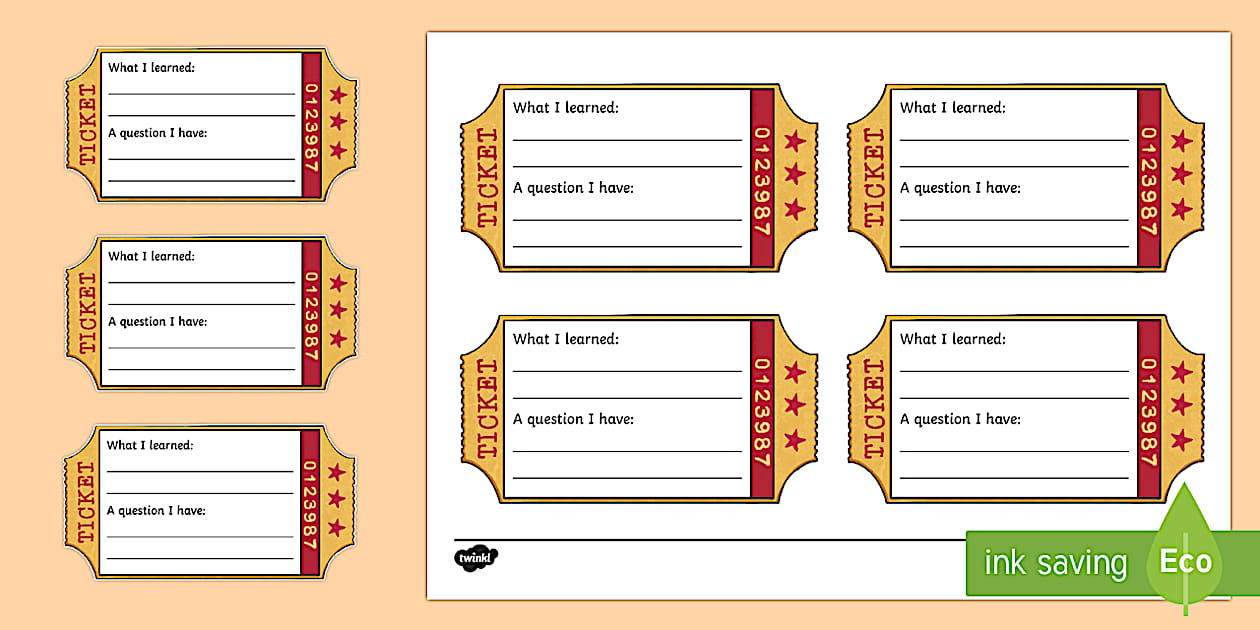 Editable Exit Ticket Writing Template (teacher made)