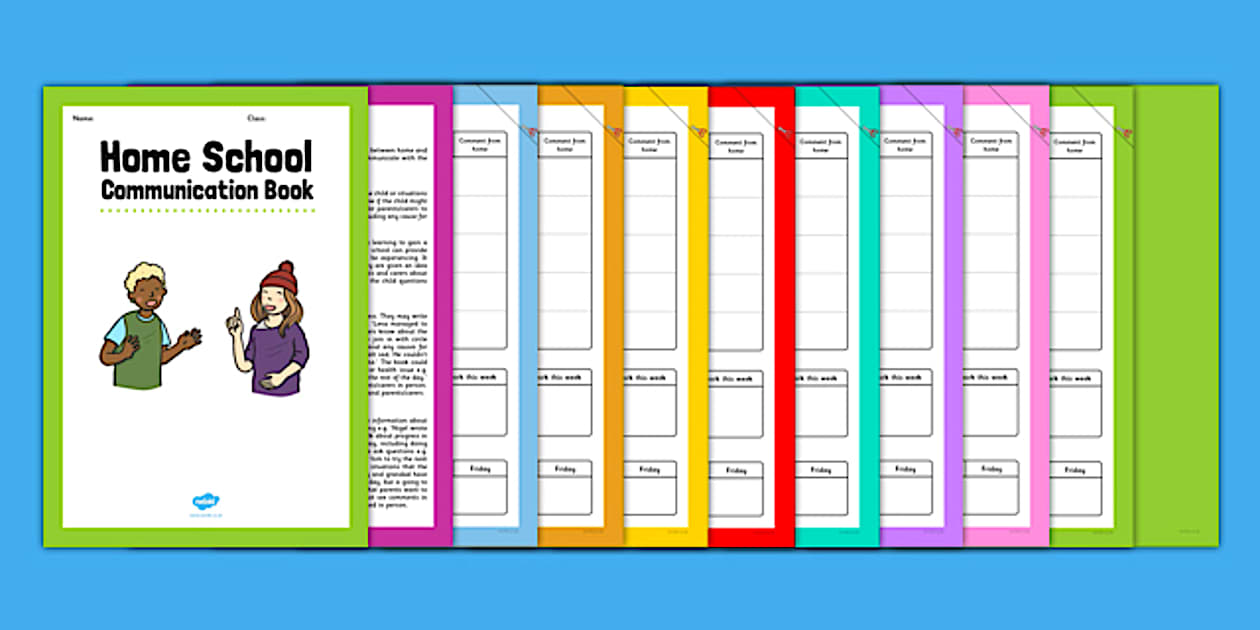 Black and White Home School Communication Book Primary Parent Comment