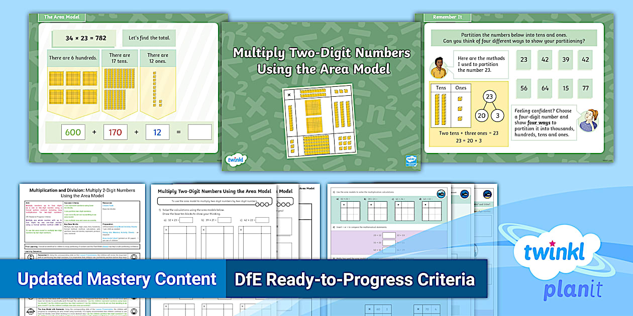 👉 Y5 Multiply 2-digit numbers using the area model.