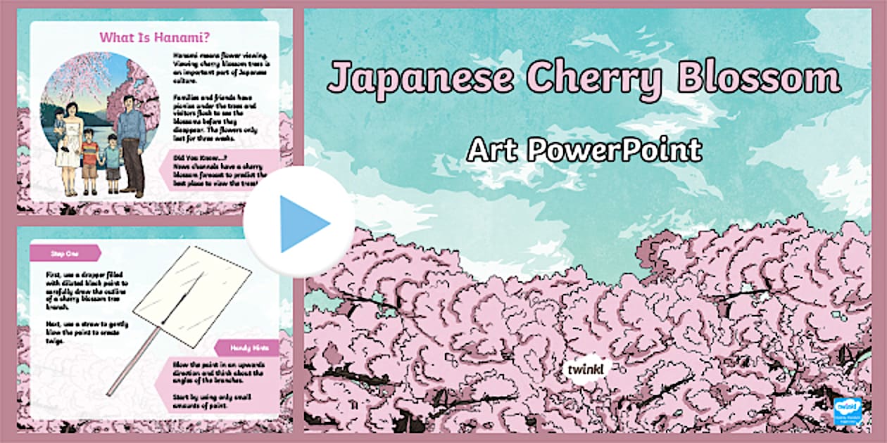 Japanese Blossom - Cherry Tree Drawing - Art PowerPoint