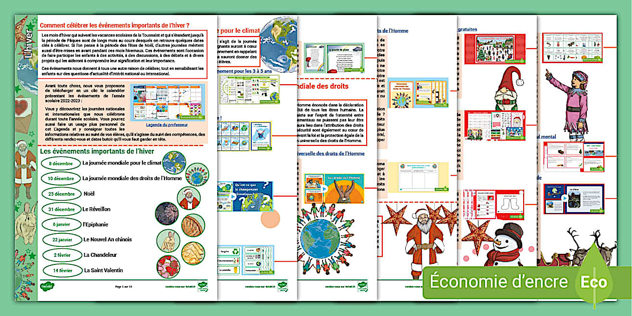 Guide pour les enseignants sur le thème de l'hiver - Twinkl
