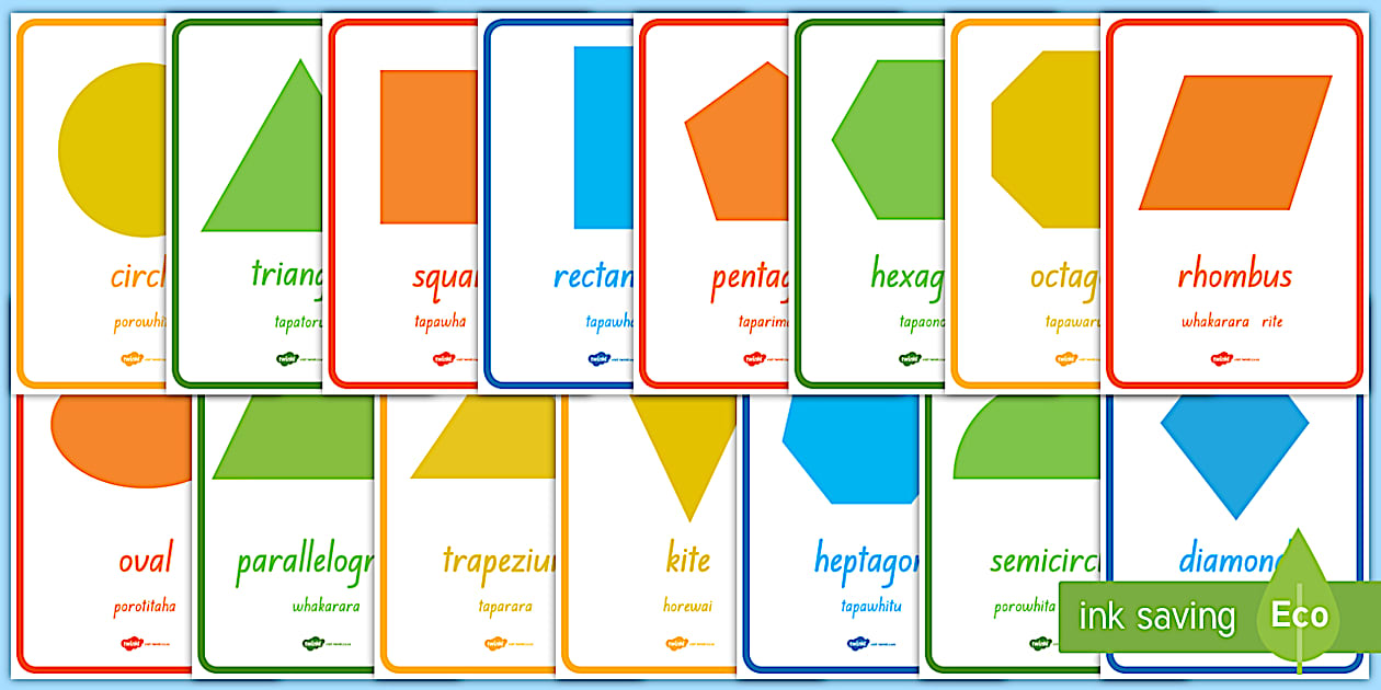Te Reo Māori 2D Shape Posters - Twinkl