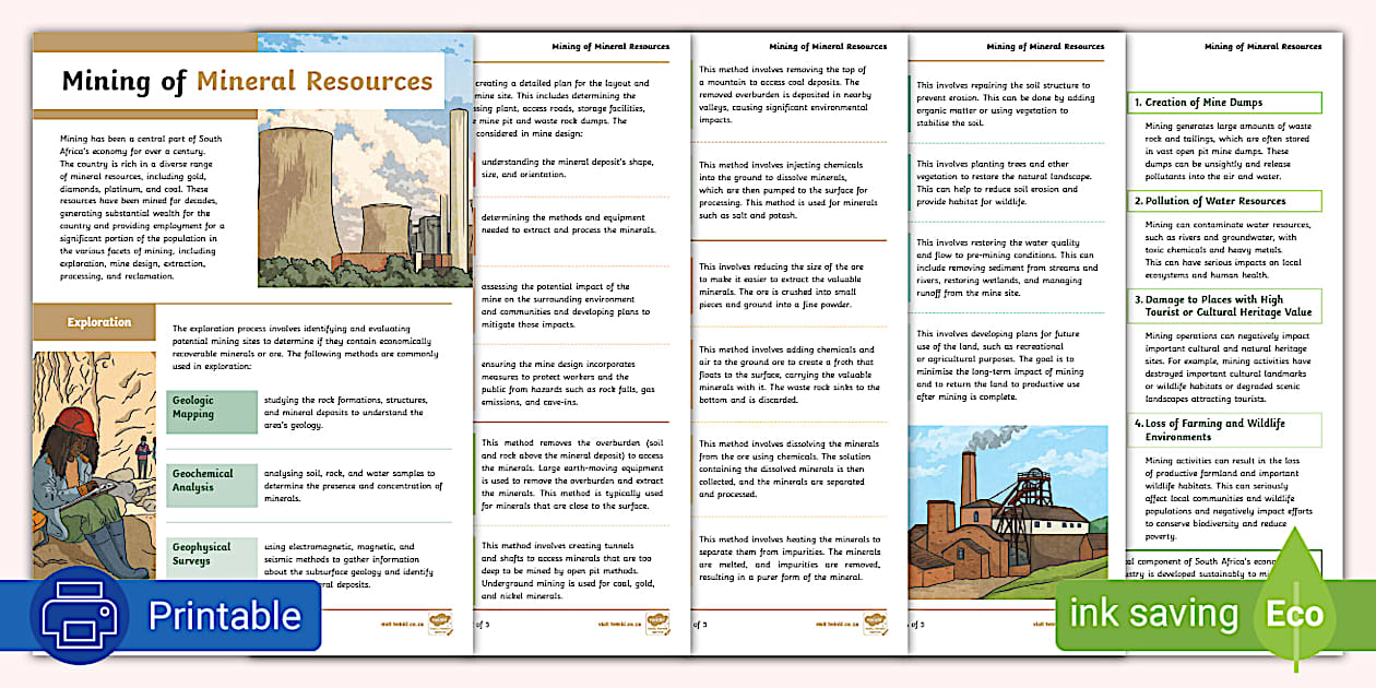 Mining of Mineral Resources (teacher made) - Twinkl