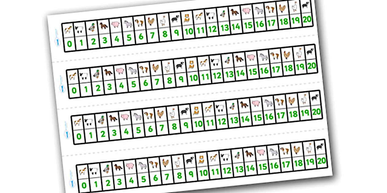 Farm Number Track (1-20) (teacher made) - Twinkl