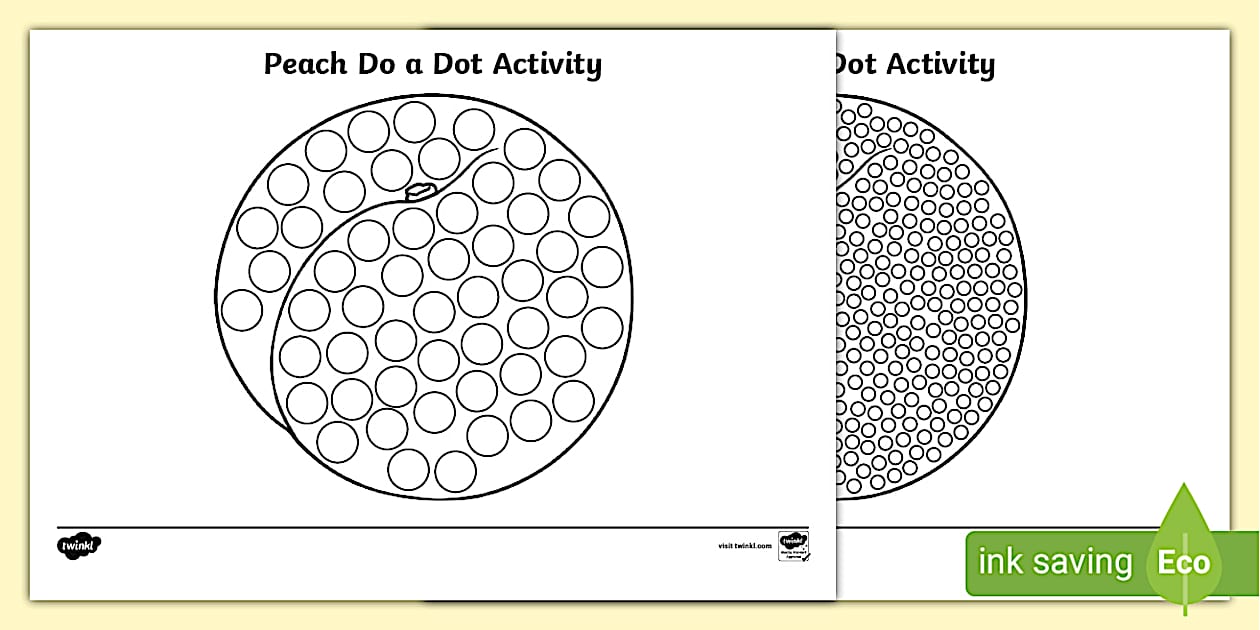 Peach Do a Dot Activity (Teacher-Made) - Twinkl