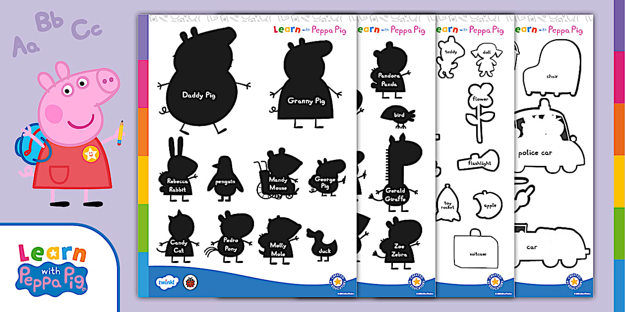FREE! - Peppa Pig: Shadow Puppet Templates (teacher made)