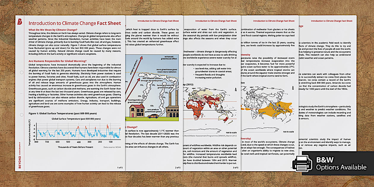 Introduction to Climate Change Fact Sheet (teacher made)
