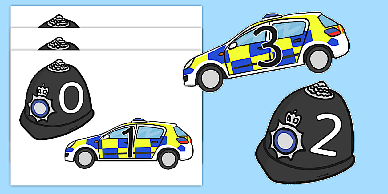 Editable Police Themed 0-20 (teacher made) - Twinkl