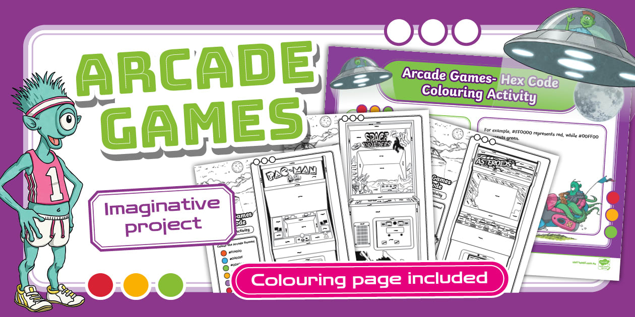 Arcade Games - Hex Code Colouring