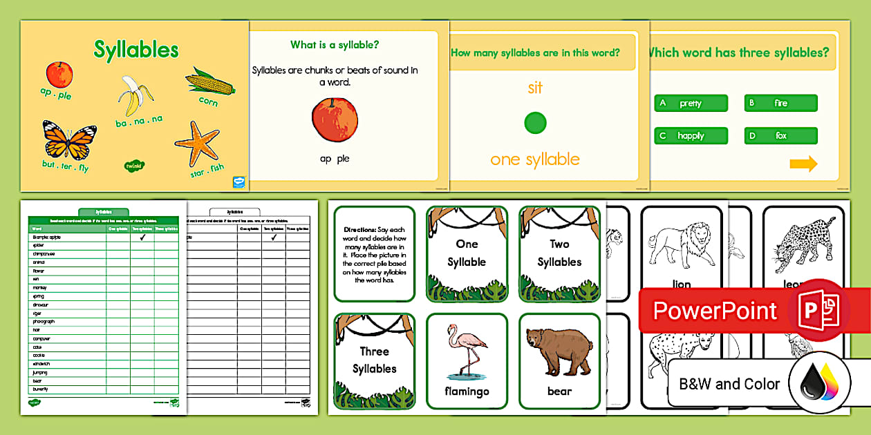 Syllables Activity Pack for K-2nd Grade (teacher made)