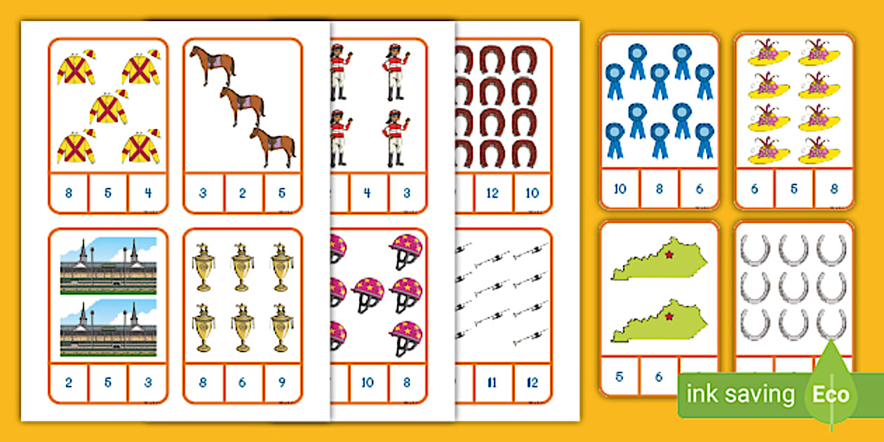Kentucky Derby Clip Cards for Math Lessons | Twinkl USA