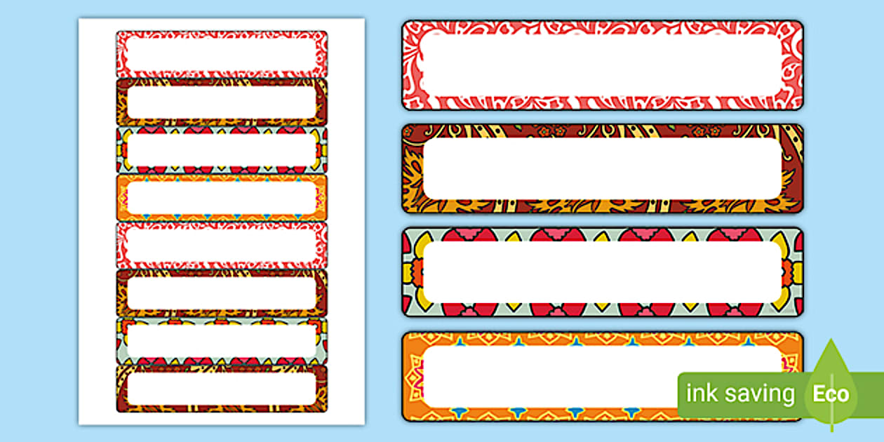 Editable Indonesian Batik Inspired Tray Labels - Twinkl