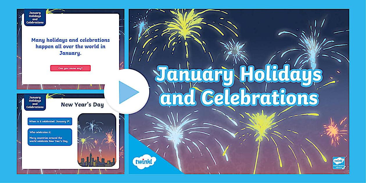 January Holidays and Celebrations PowerPoint - Year 3 HASS