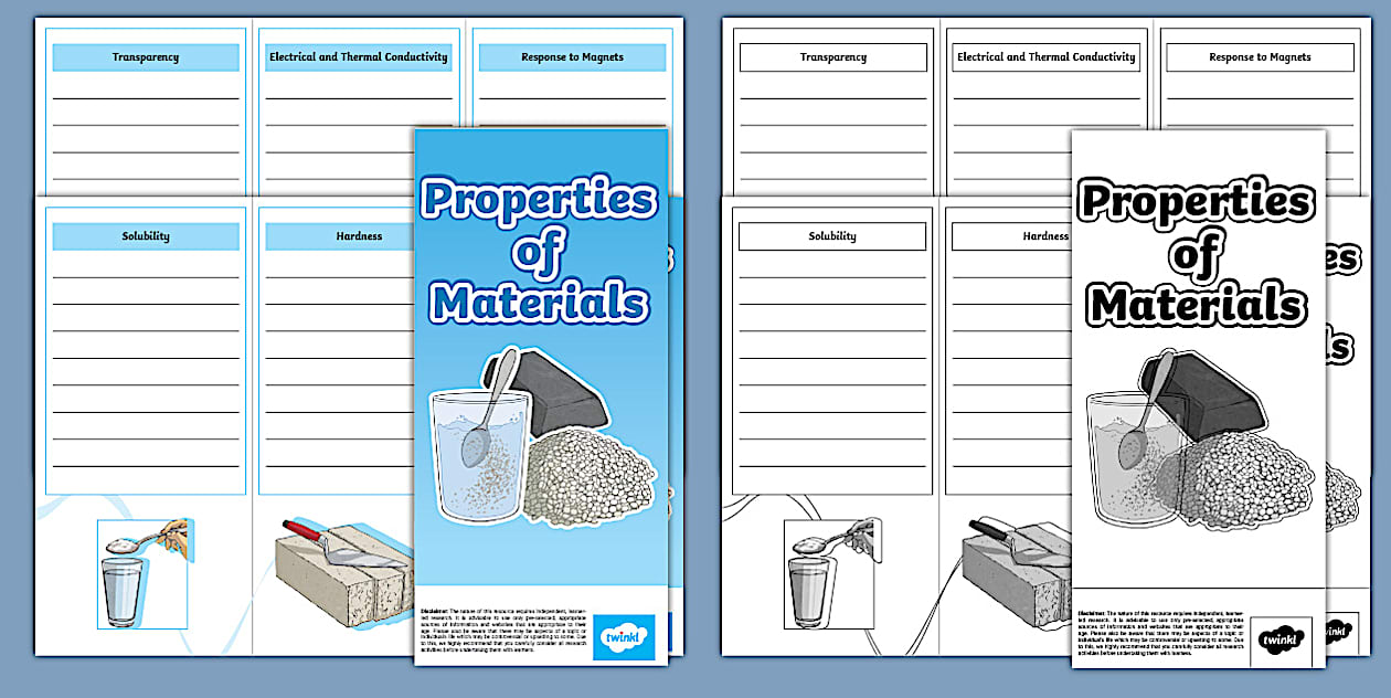 Properties of Materials Leaflet Template (teacher made)