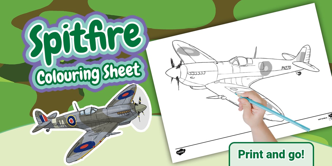 Spitfire Colouring Sheet