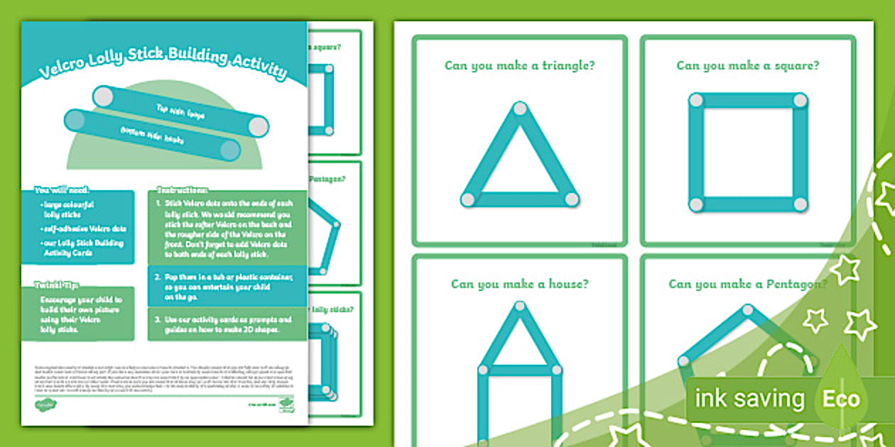 Velcro Lolly Stick Building Activity - Twinkl